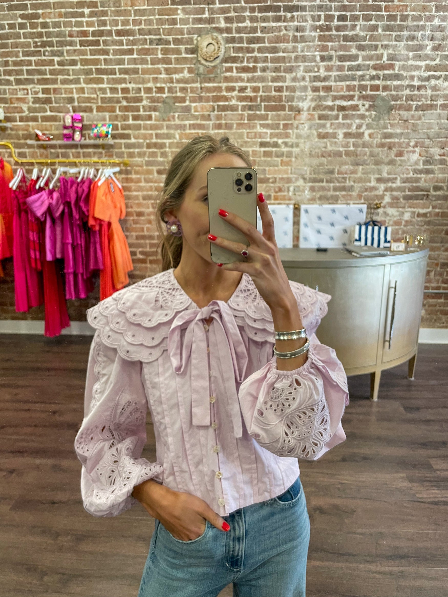 Eyelet Poplin Blouse – 717 Boutique